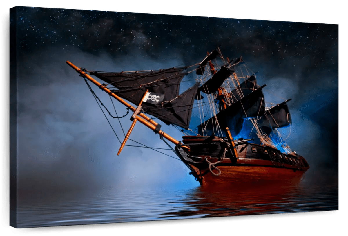 Elephant Stock Pirate Ship Wall Art - Horizontal Canvas Wall Art ...