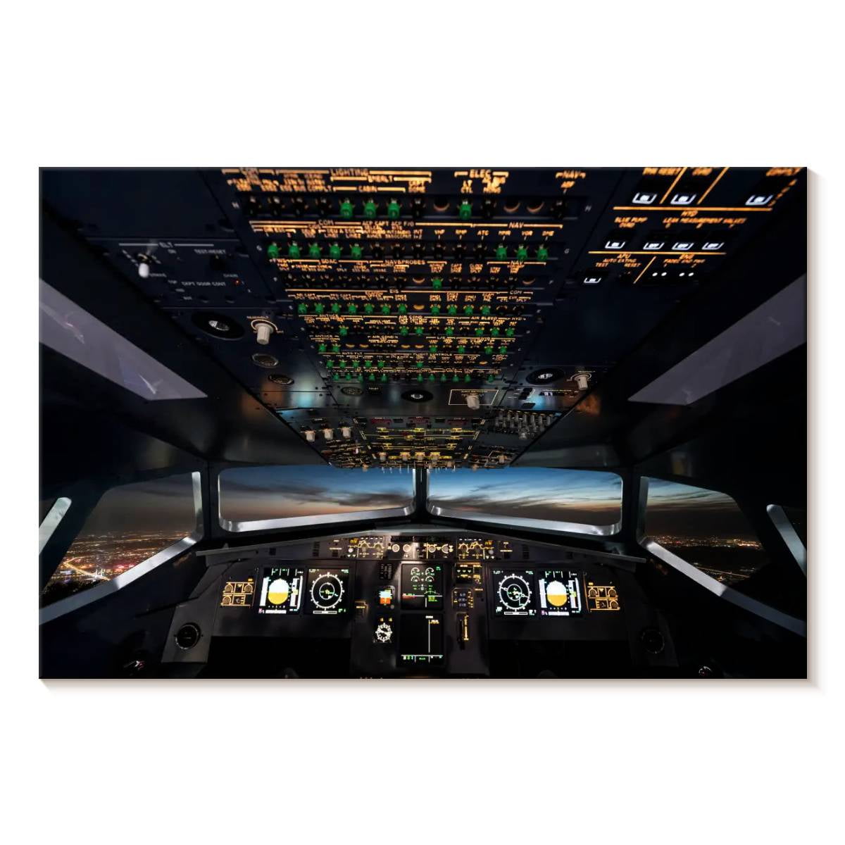 Elephant Stock Plane Cockpit Controls Wall Art - Horizontal Canvas Wall ...