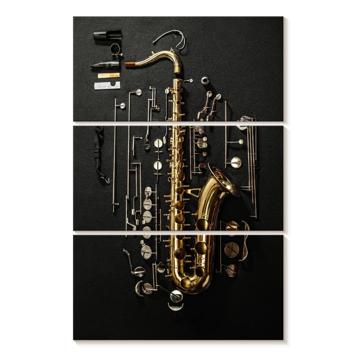 Elephant Stock Play The Saxophone Wall Art - Vertical Multi Panel ...
