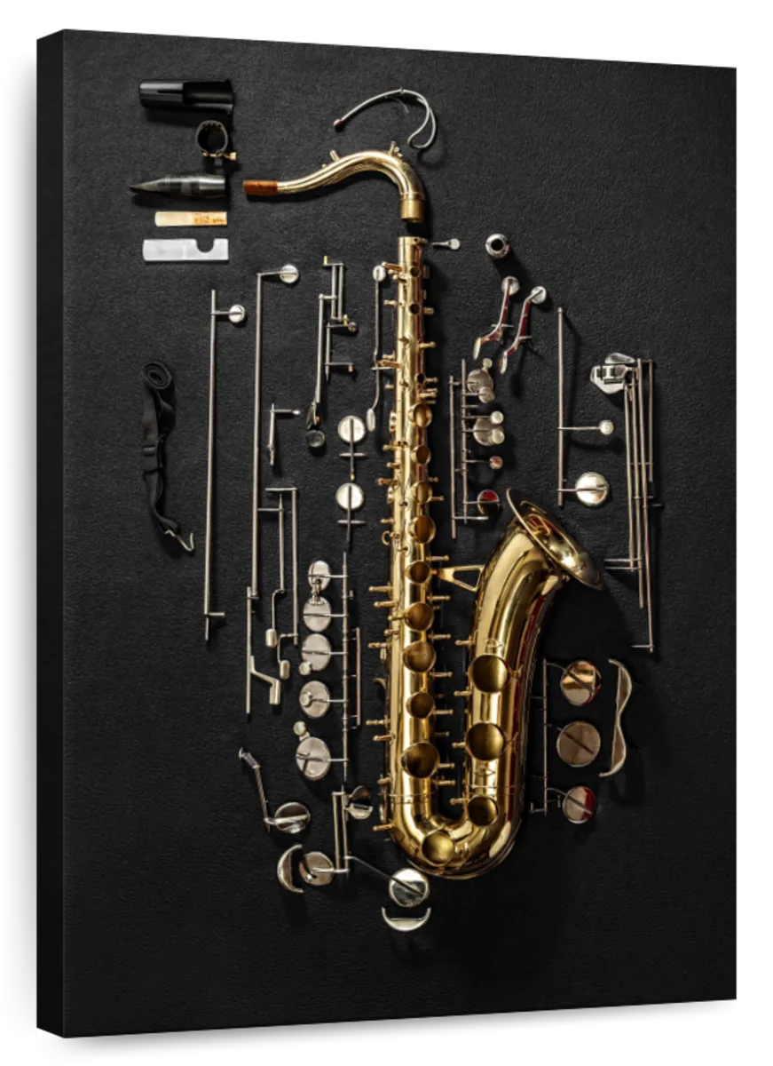 Elephant Stock Play The Saxophone Wall Art - Vertical Canvas Wall Art ...