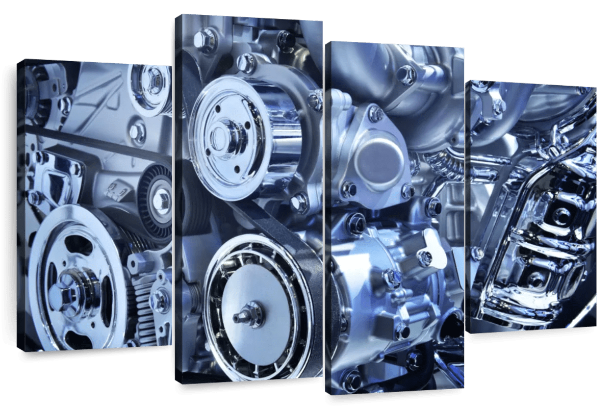 Elephant Stock Powerful Car Engine Wall Art - Horizontal Multi Panel ...