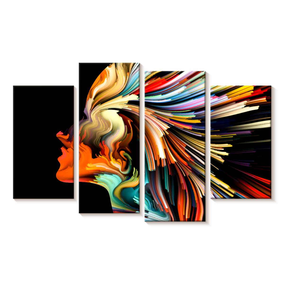 Elephant Stock Profile Colors I Wall Art - Horizontal Multi Panel ...