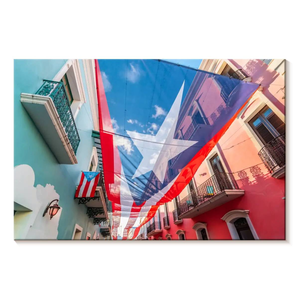 Elephant Stock Puerto Rico Street Flag Wall Art - Horizontal Canvas ...