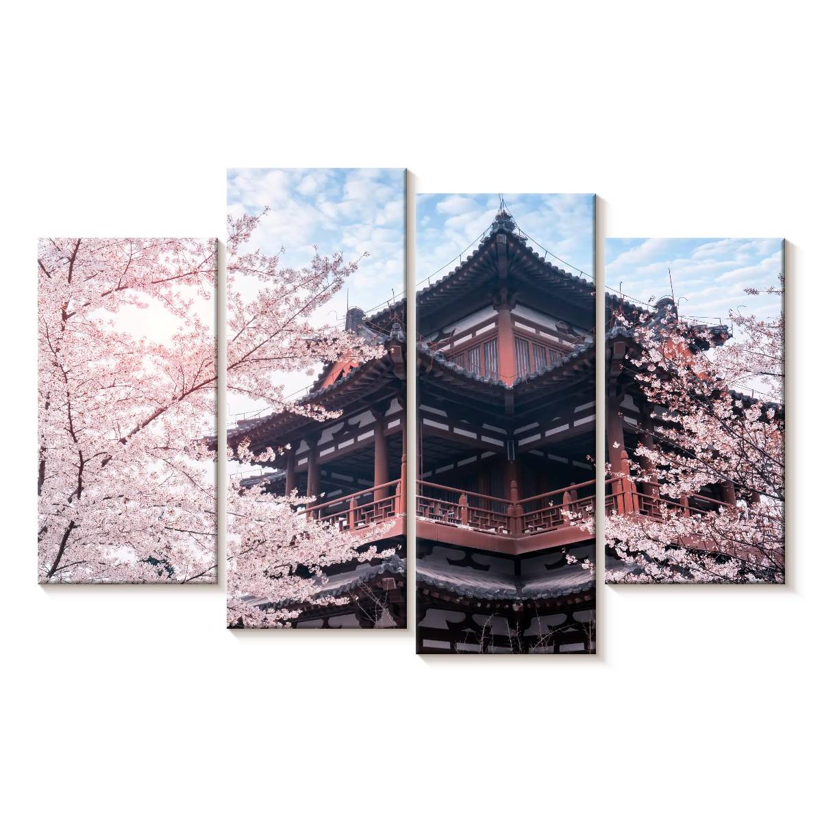 Elephant Stock Qinglong Temple Sakura Wall Art - Horizontal Multi Panel ...