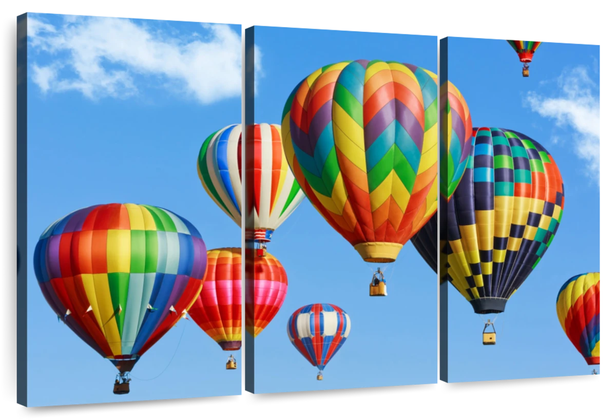 Elephant Stock Rainbow Hot Air Balloons Wall Art - Horizontal Multi ...