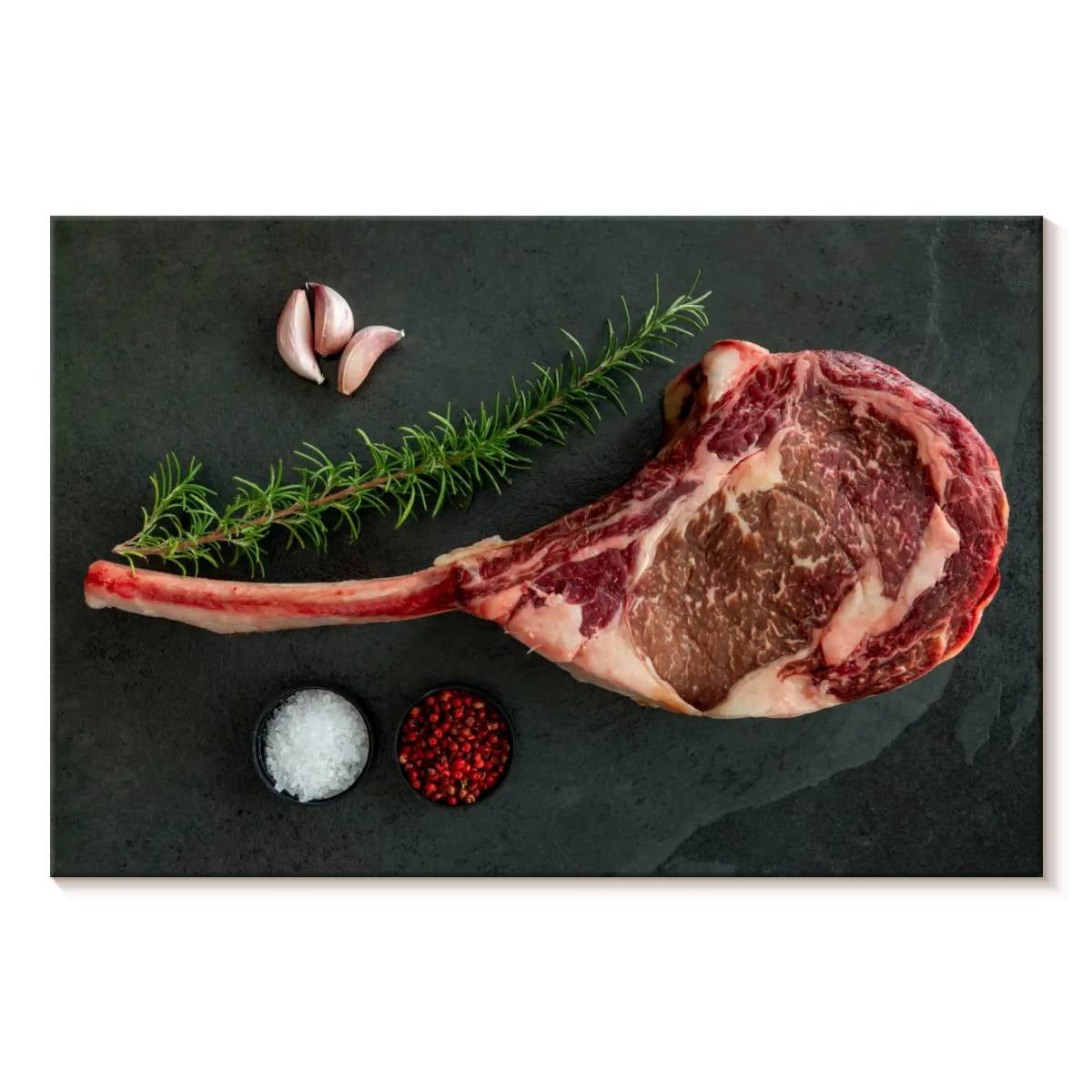 Elephant Stock Raw Tomahawk Steak Wall Art - Horizontal Canvas Wall Art ...