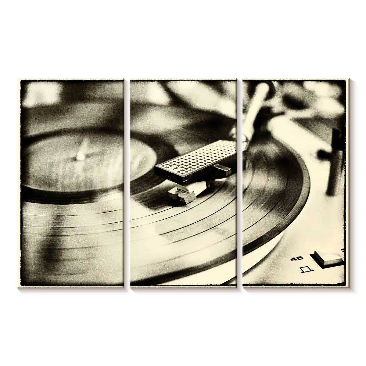 Elephant Stock Record Player Border Wall Art - Horizontal Multi Panel ...