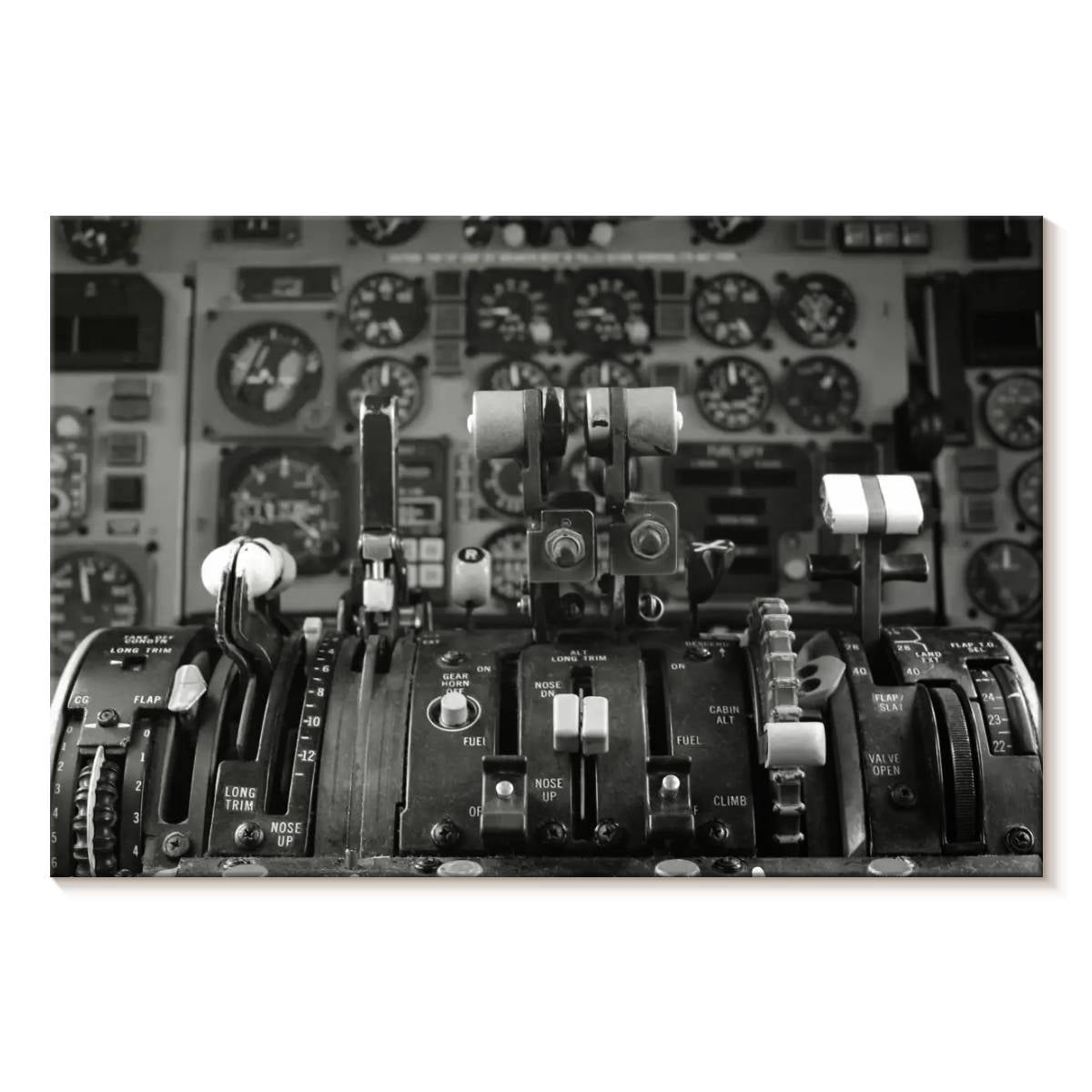 Elephant Stock Retro Cockpit Airplane Wall Art - Horizontal Canvas Wall ...