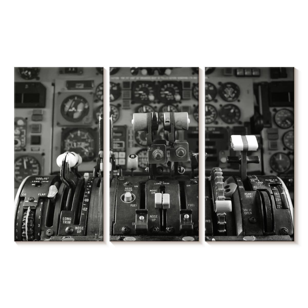 Elephant Stock Retro Cockpit Airplane Wall Art - Horizontal Multi Panel ...
