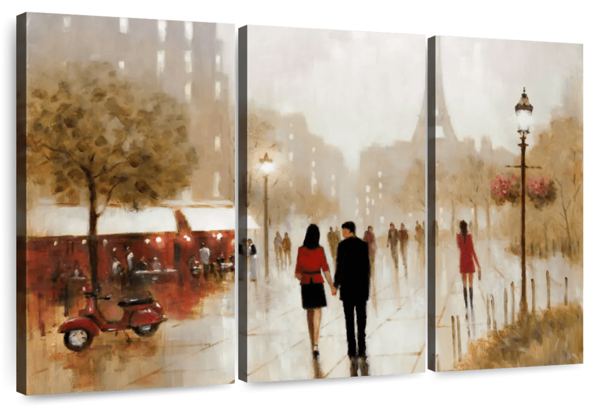 Elephant Stock Romantic Stroll Wall Art - Horizontal Multi Panel Canvas ...