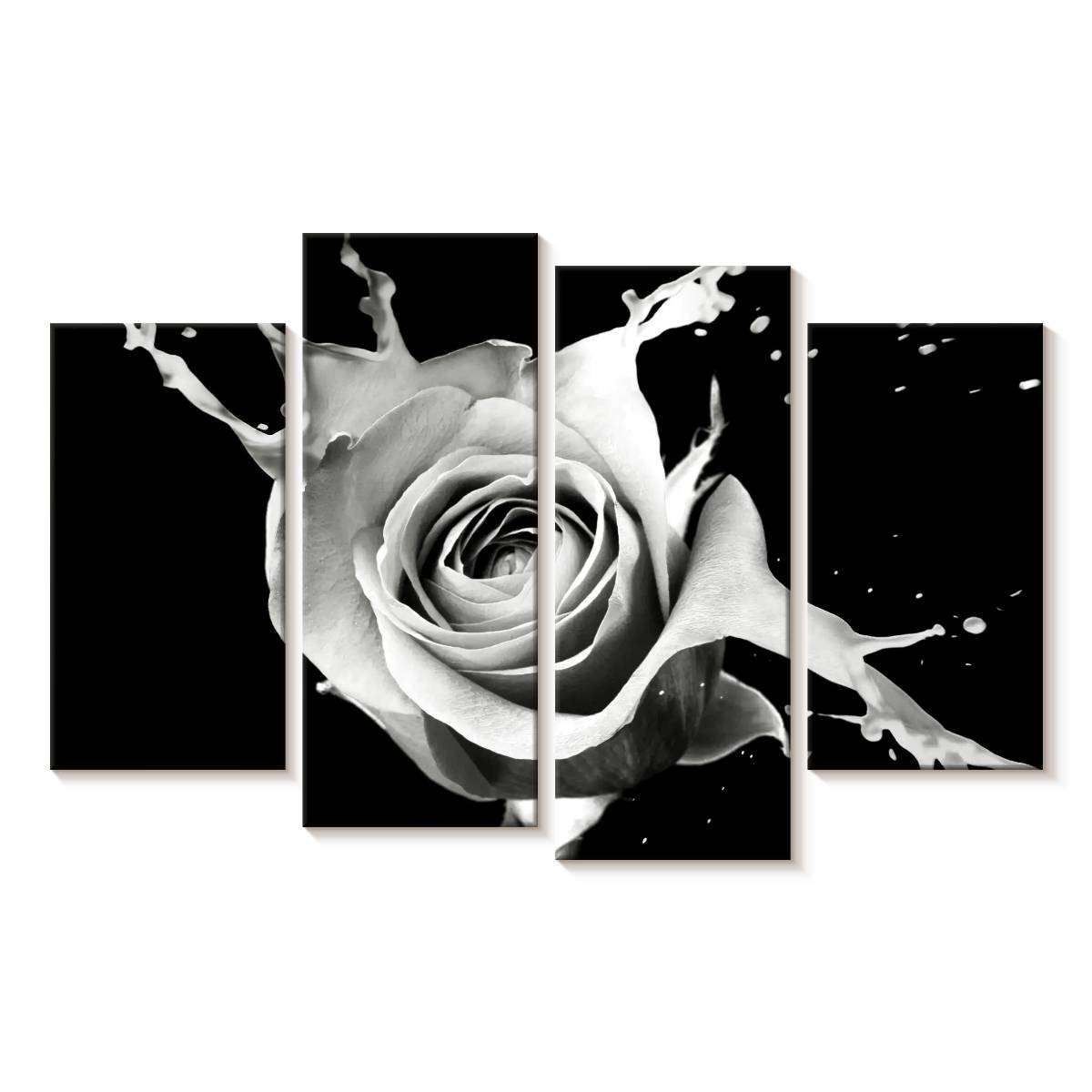 Elephant Stock Rose Splash Wall Art - Horizontal Multi Panel Canvas ...