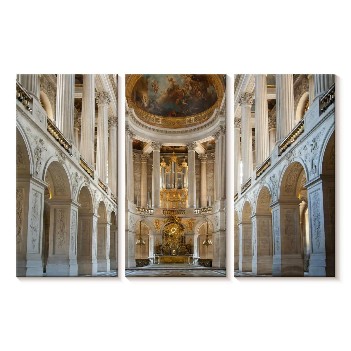 Elephant Stock Royal Chapel At Versailles Wall Art - Horizontal Multi Panel Canvas - Living Room ...