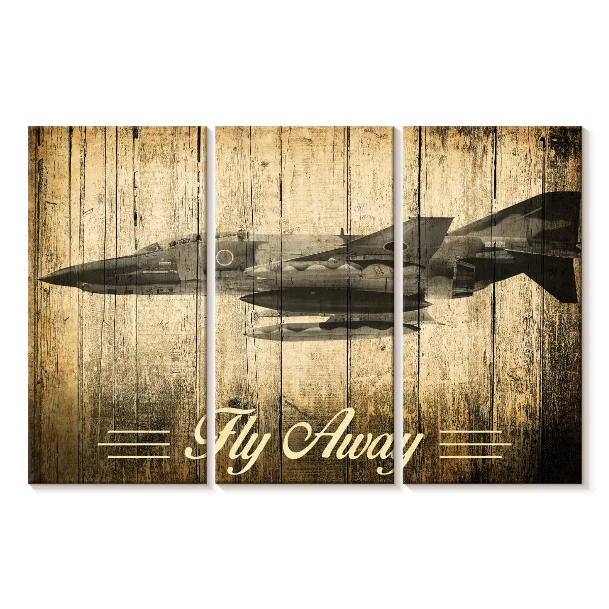 Elephant Stock Rustic F-4 Phantom Aircraft Wall Art - Horizontal Multi ...