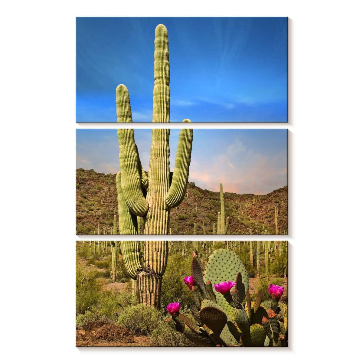 Elephant Stock Saguaro And Prickly Pear Cactus Wall Art - Vertical ...