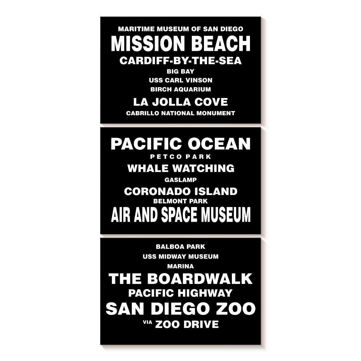 Elephant Stock San Diego Bus Roll Wall Art - Vertical Multi Panel ...