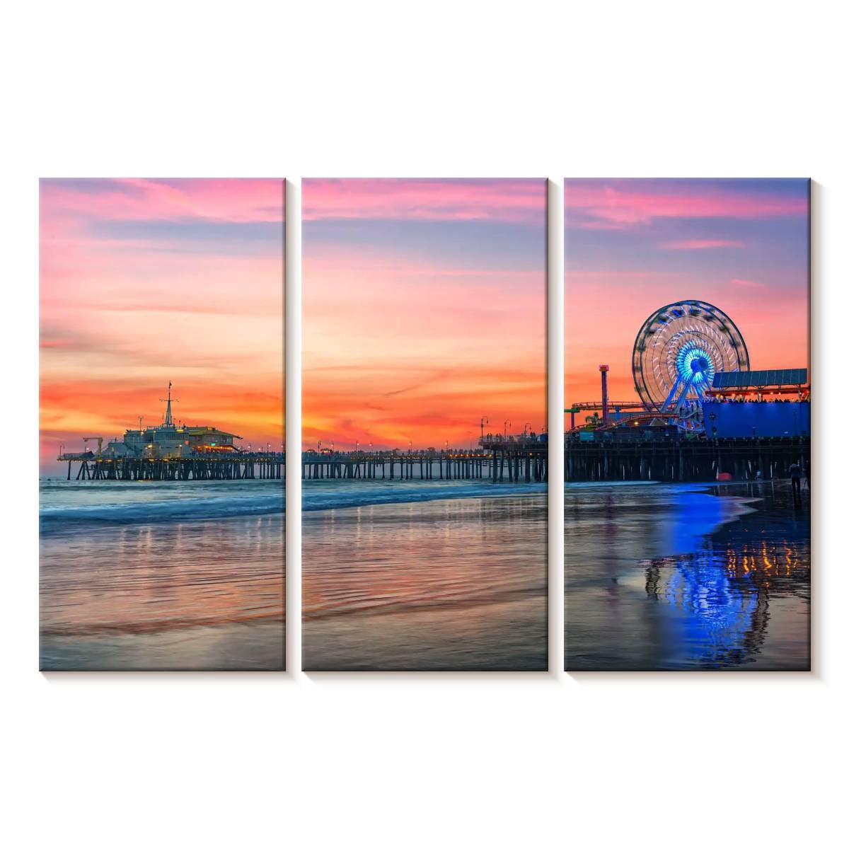 Elephant Stock Santa Monica Beach Panorama Wall Art - Horizontal Multi ...