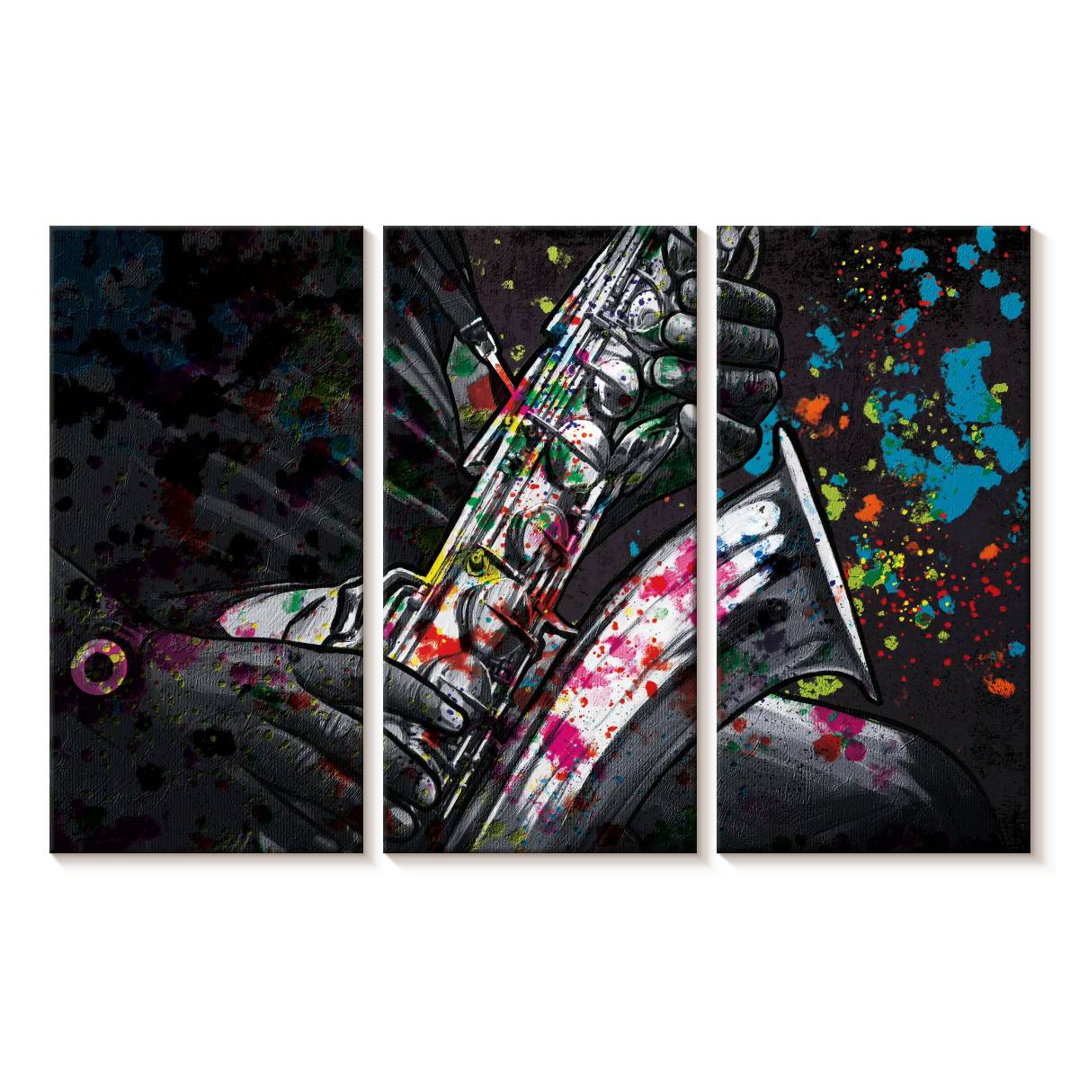 Elephant Stock Saxophone Splash Of Color Wall Art - Horizontal Multi ...