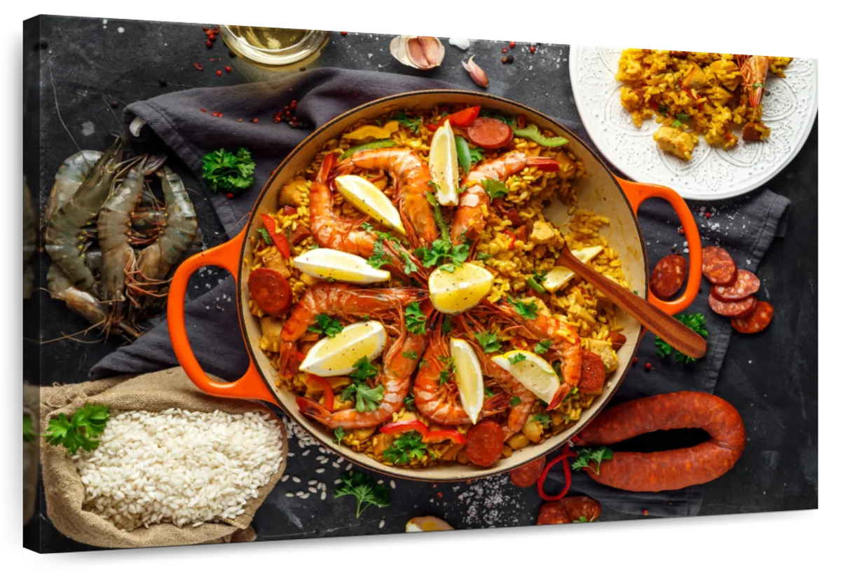 Elephant Stock Seafood Paella Wall Art - Horizontal Canvas Wall Art ...