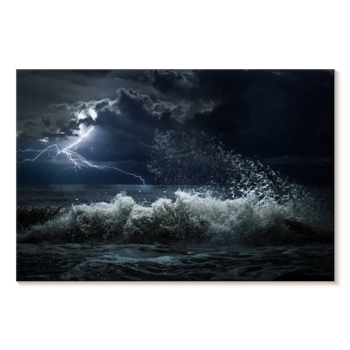 Elephant Stock Seascape Lightning Storm Wall Art - Horizontal Canvas ...