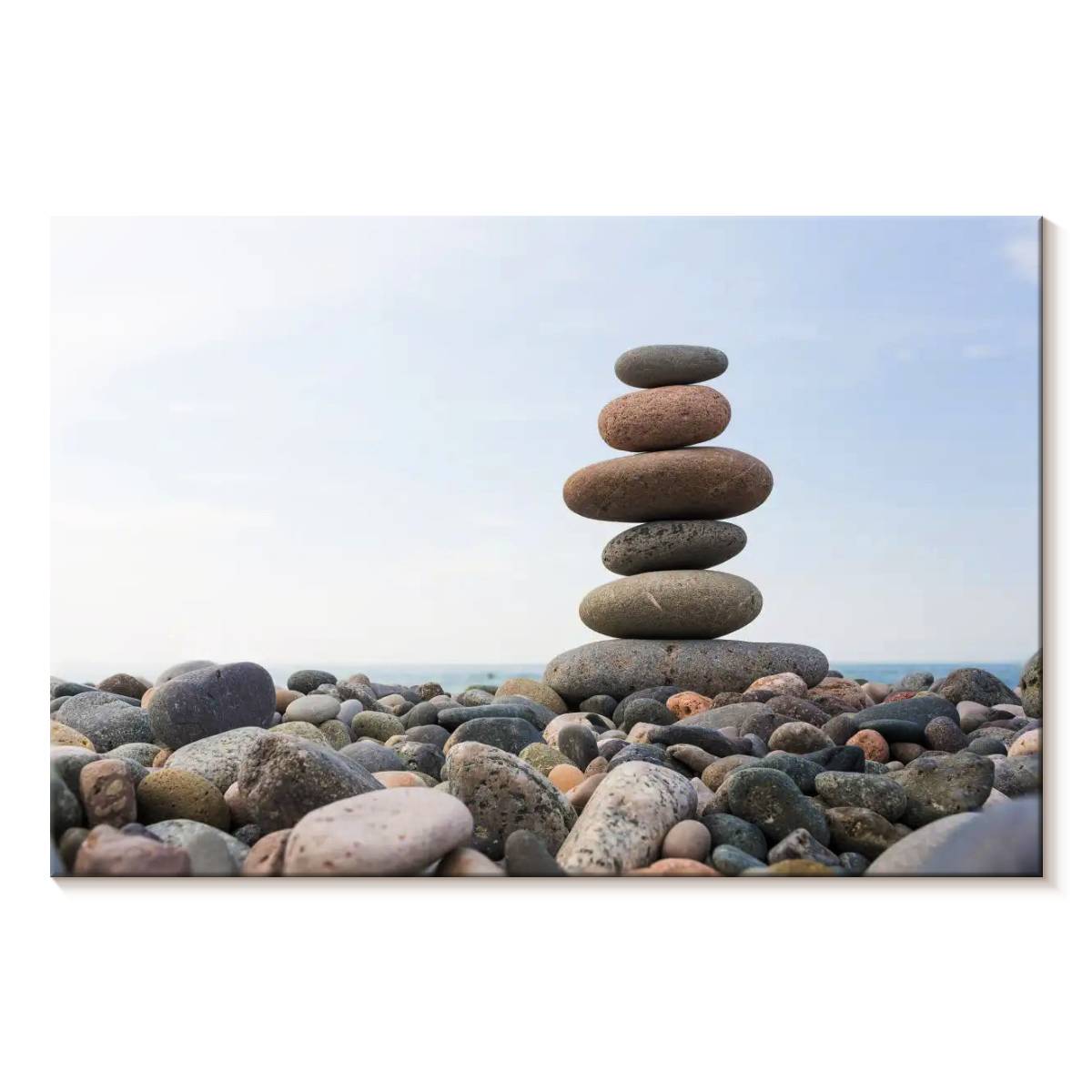 Elephant Stock Seaside Stone Stack Wall Art - Horizontal Canvas Wall ...