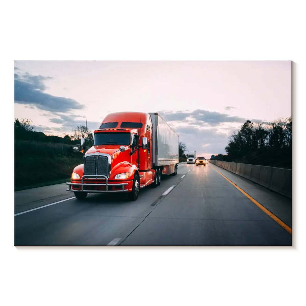 Elephant Stock Semi Truck Wall Art - Horizontal Canvas Wall Art ...