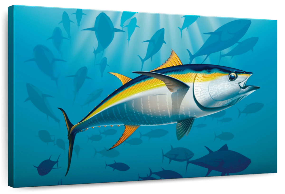Elephant Stock Shoal Of Yellowfin Tuna Wall Art - Horizontal Canvas ...