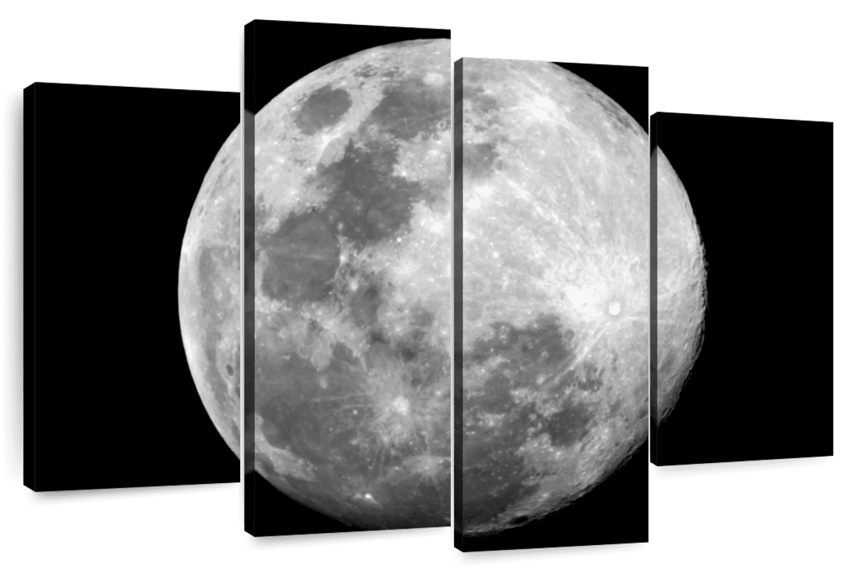 Elephant Stock Simple Moon Wall Art - Horizontal Multi Panel Canvas ...