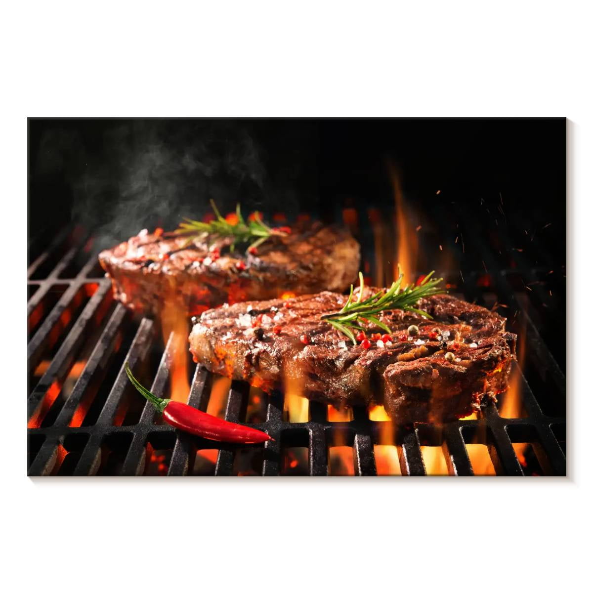 Elephant Stock Sizzling Beef Steaks Wall Art - Horizontal Canvas Wall ...