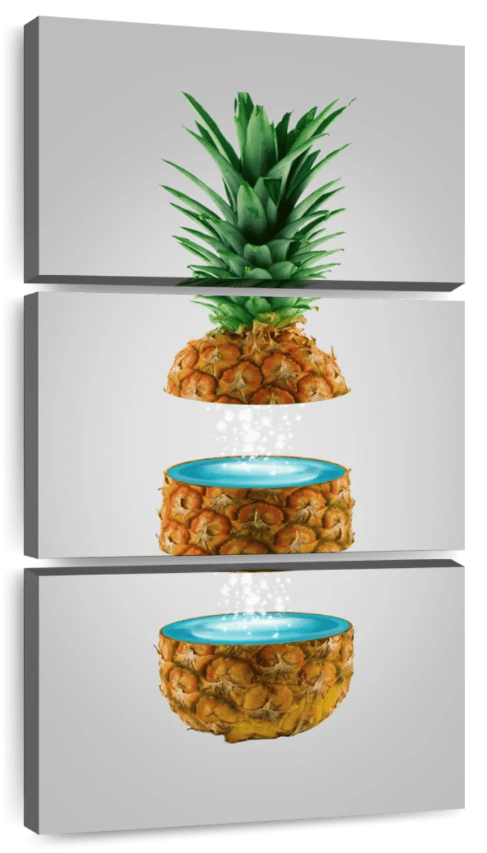 Elephant Stock Sliced Pineapple Wall Art - Vertical Multi Panel Canvas ...
