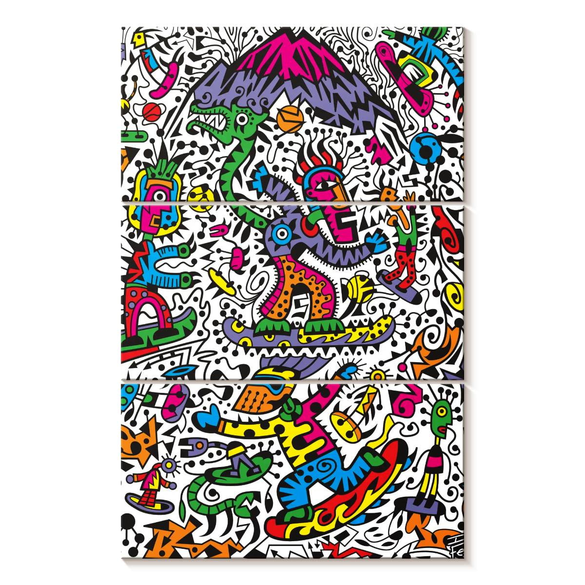 Elephant Stock Snowboard Color Wall Art - Vertical Multi Panel Canvas ...