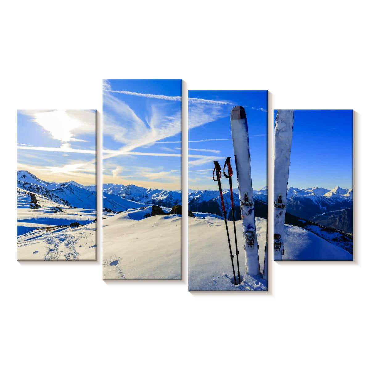 Elephant Stock Snowy Mountain Ski Trip Wall Art - Horizontal Multi ...