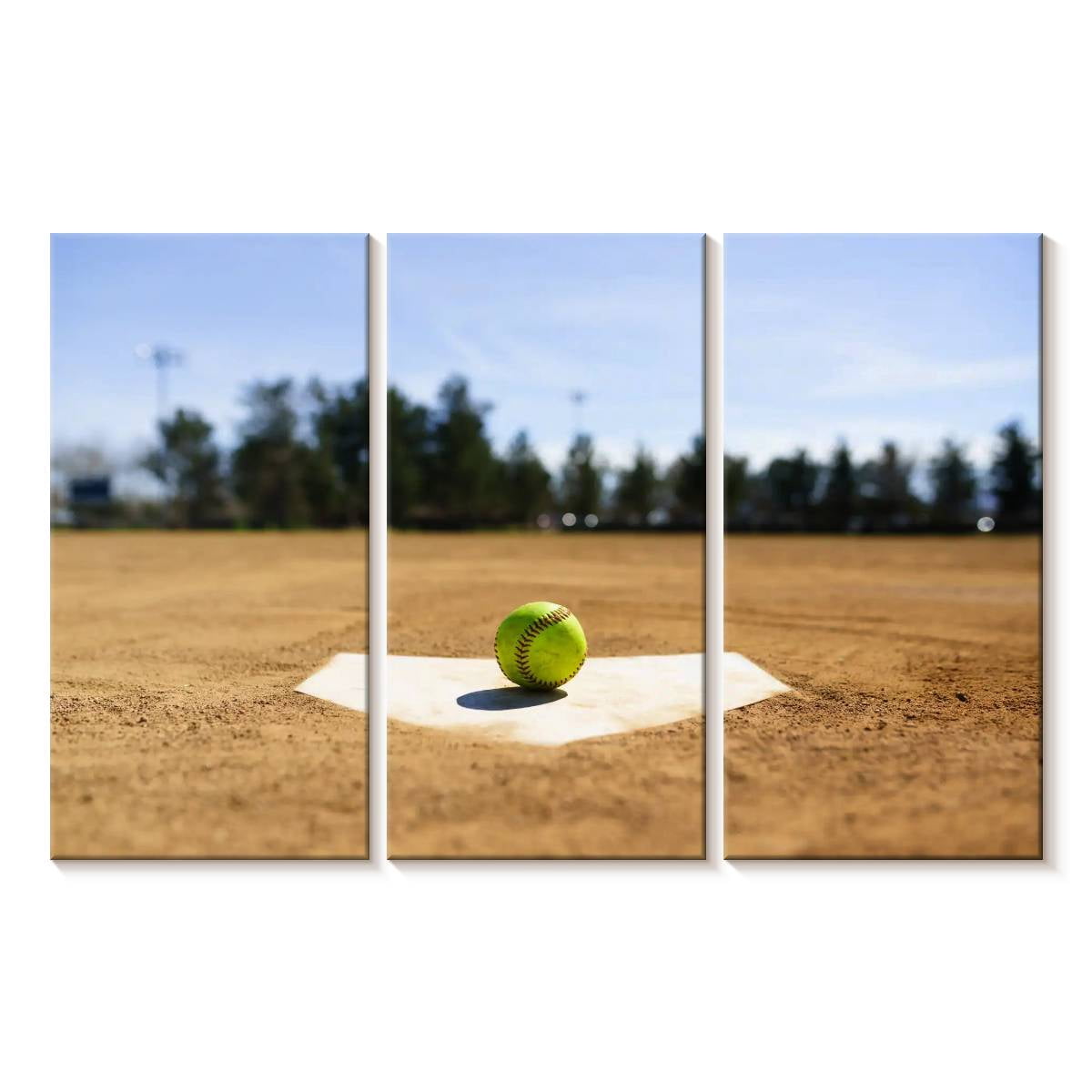 Elephant Stock Softball Base Wall Art - Horizontal Multi Panel Canvas ...