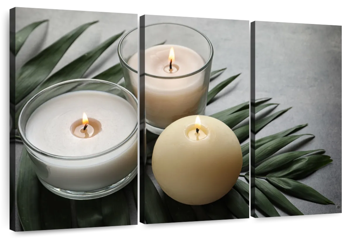 Elephant Stock Spa Candles Wall Art - Horizontal Multi Panel Canvas ...