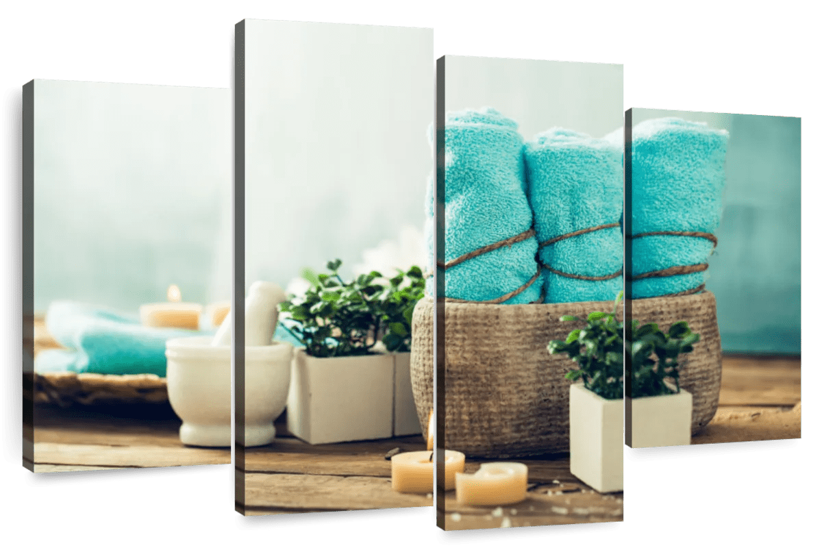 Elephant Stock Spa Day Wall Art - Horizontal Multi Panel Canvas - Spa ...