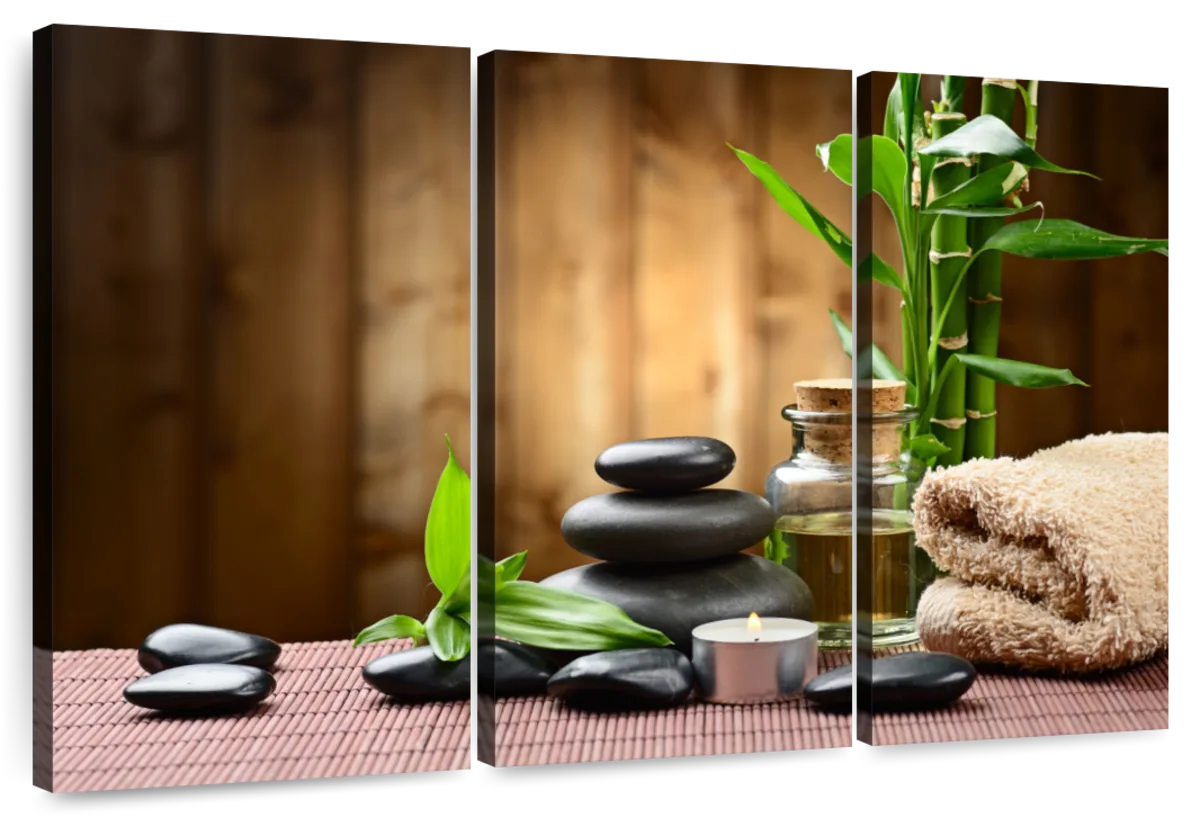 Elephant Stock Spa Design Wall Art - Horizontal Multi Panel Canvas ...