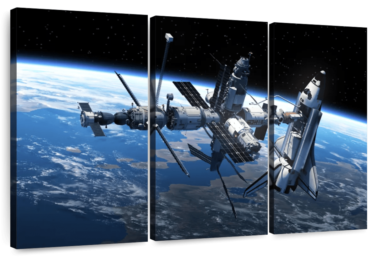 Elephant Stock Space Station Wall Art - Horizontal Multi Panel Canvas ...