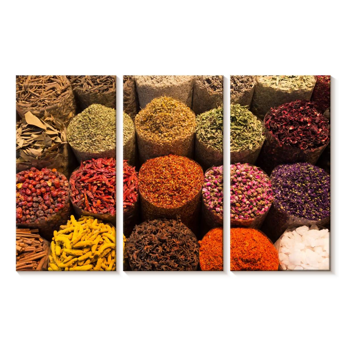 Elephant Stock Spice Baskets Wall Art - Horizontal Multi Panel Canvas ...