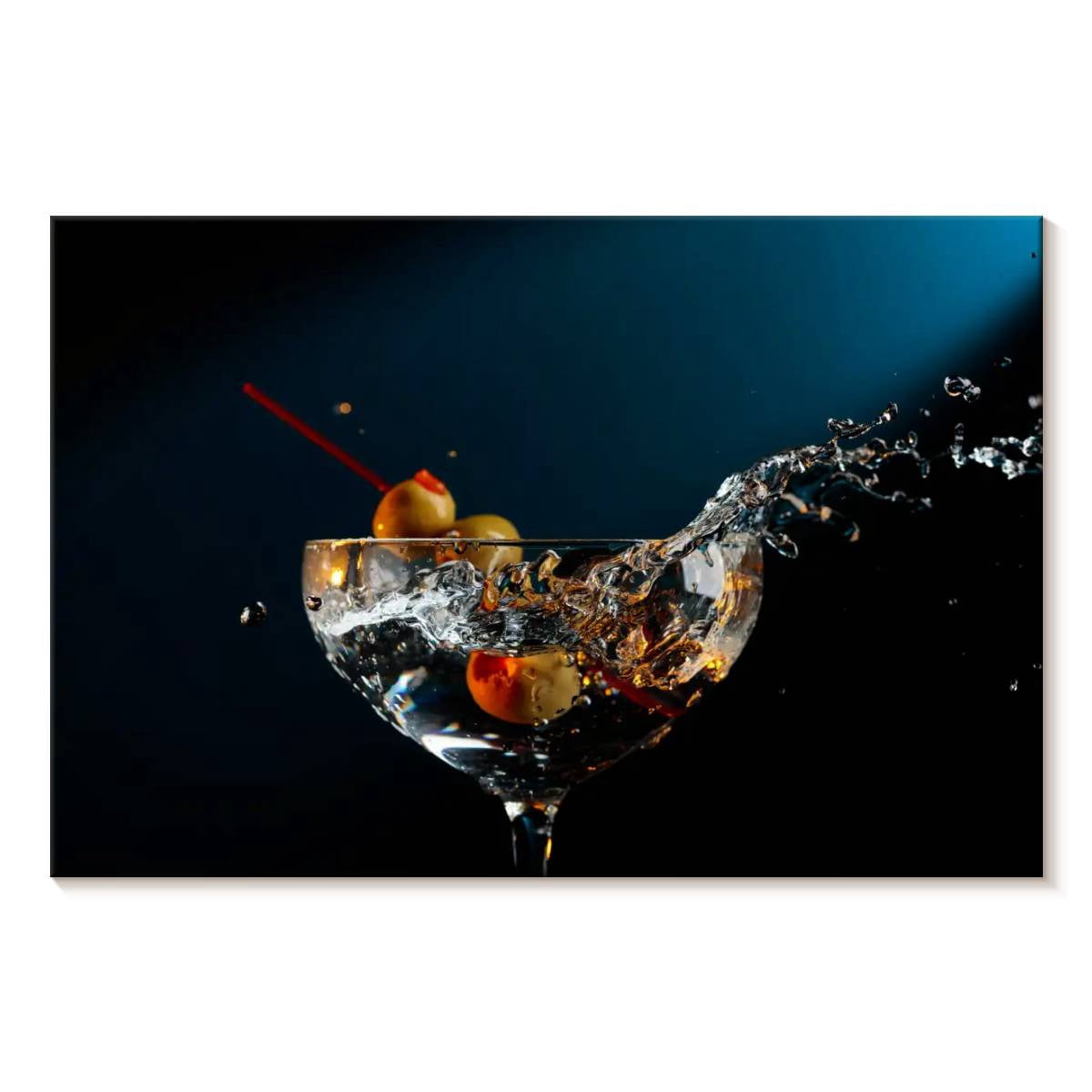 Elephant Stock Splash Martini Wall Art - Horizontal Canvas Wall Art ...