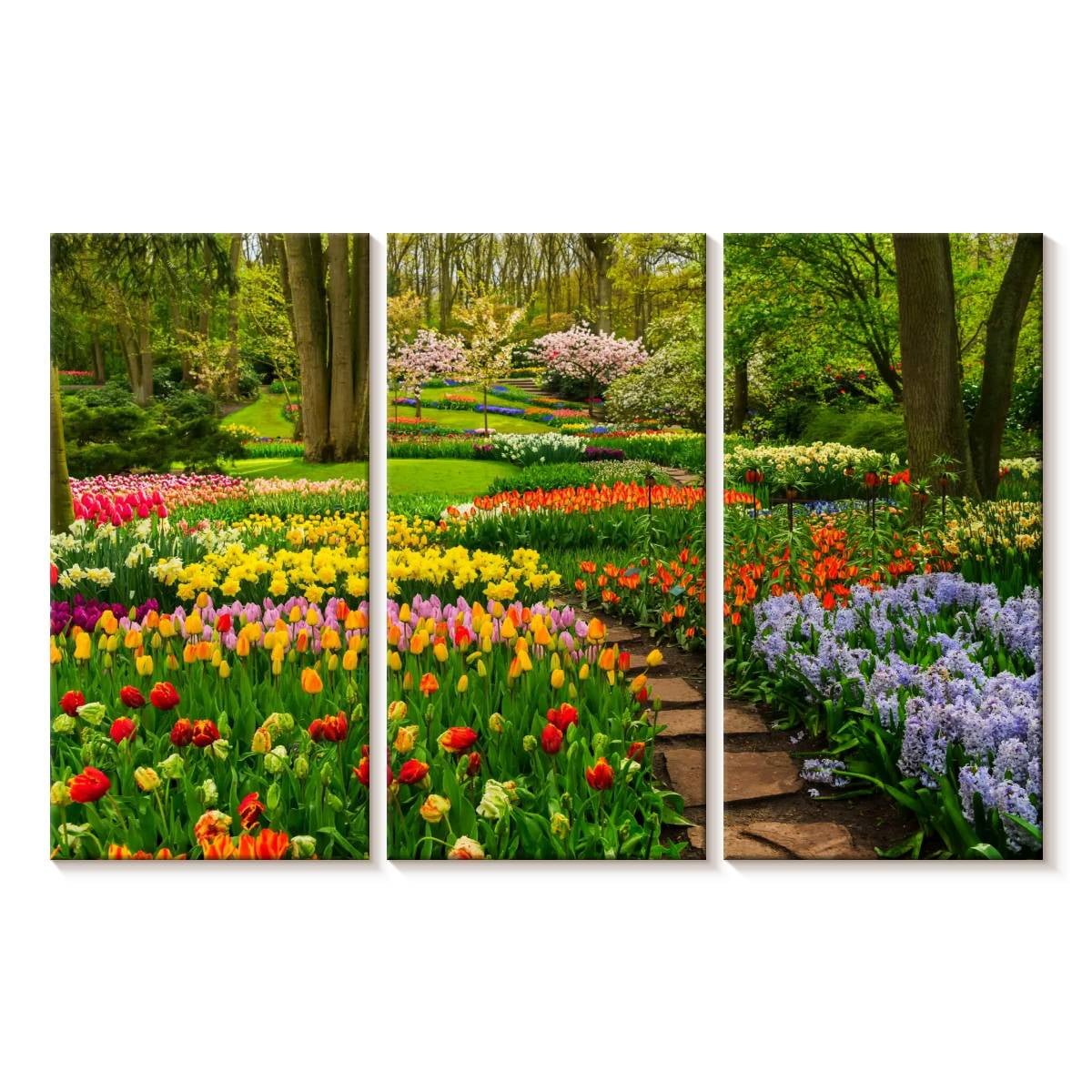 Elephant Stock Spring Tulip Flowers Wall Art - Horizontal Multi Panel ...