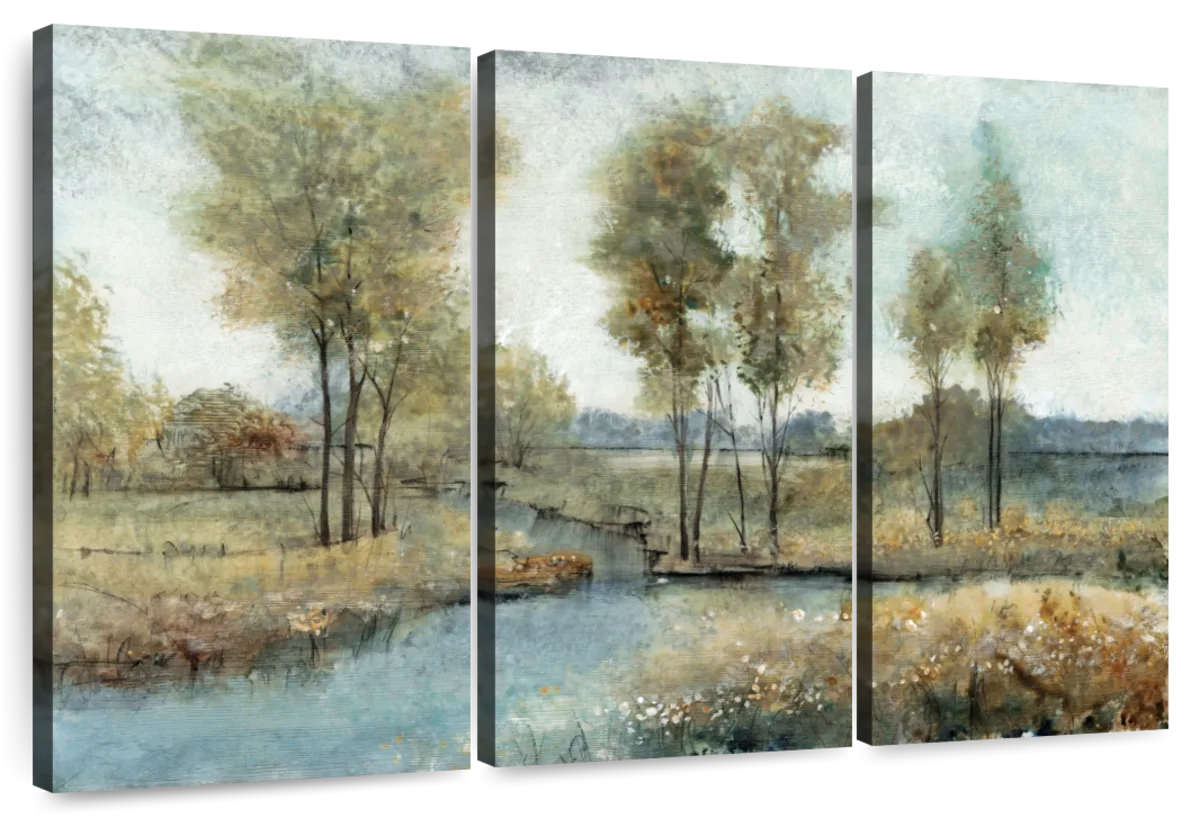 Elephant Stock Stream Side I Wall Art - Horizontal Multi Panel Canvas ...