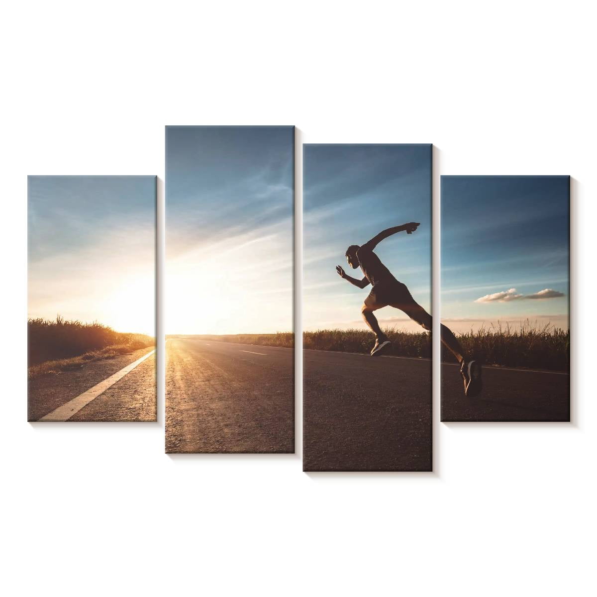 Elephant Stock Street Runner Wall Art - Horizontal Multi Panel Canvas ...