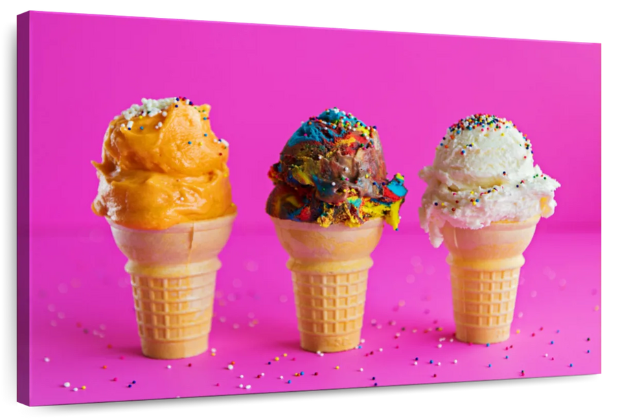 Elephant Stock Sundae Ice Cream Cones Wall Art - Horizontal Canvas Wall ...
