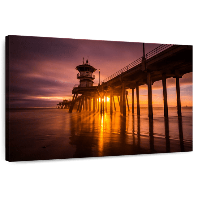 Elephant Stock Sunset At Huntington Beach Pier Wall Art - Horizontal ...