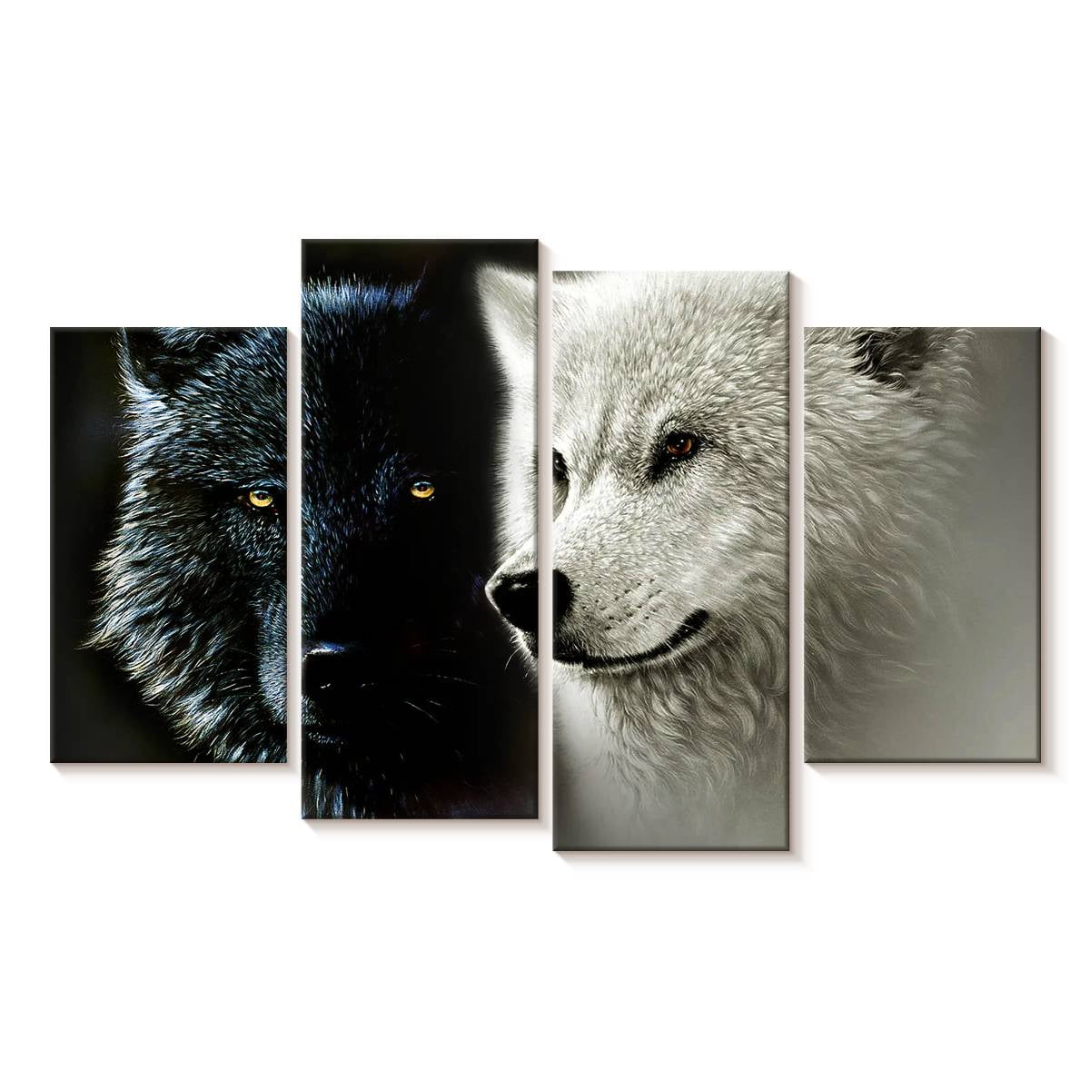 Elephant Stock Tale Of Two Wolves Wall Art - Horizontal Multi Panel Canvas - Living Room Wall ...