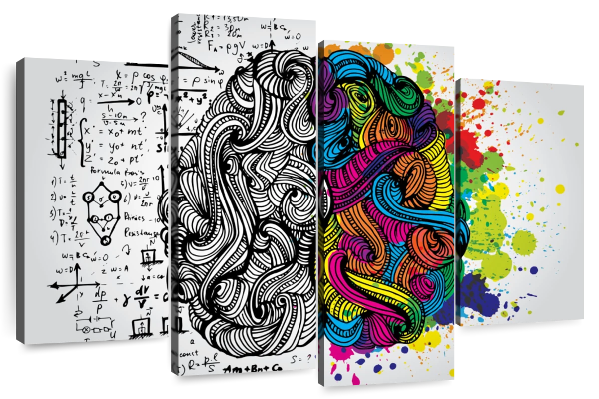 Elephant Stock Technical And Colorful Brain Wall Art - Horizontal Multi ...