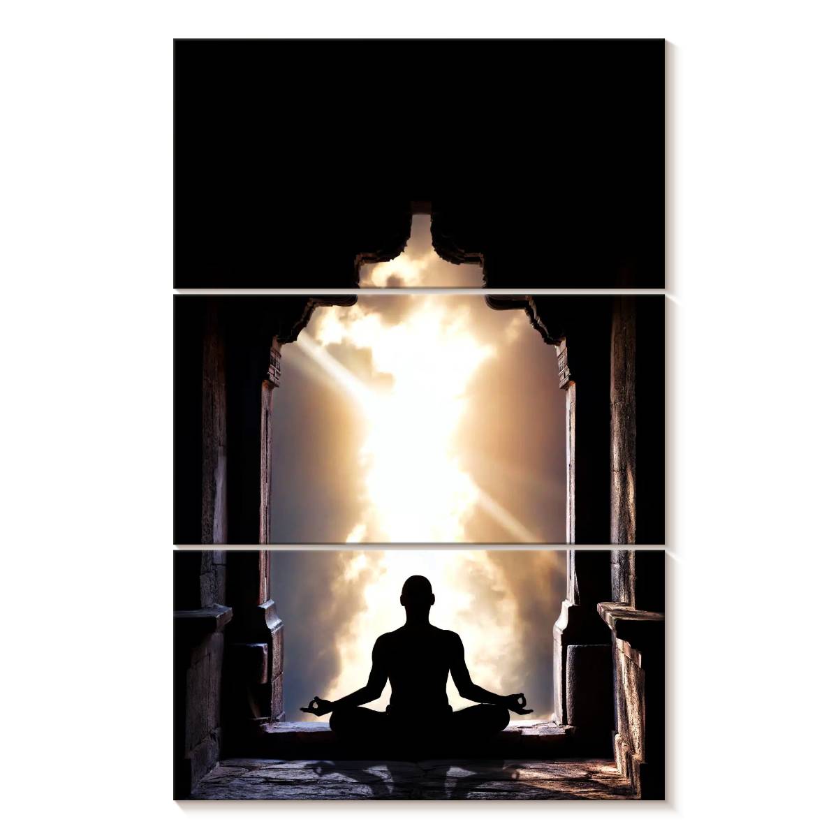 Elephant Stock Temple Yoga Meditation Wall Art - Vertical Multi Panel ...