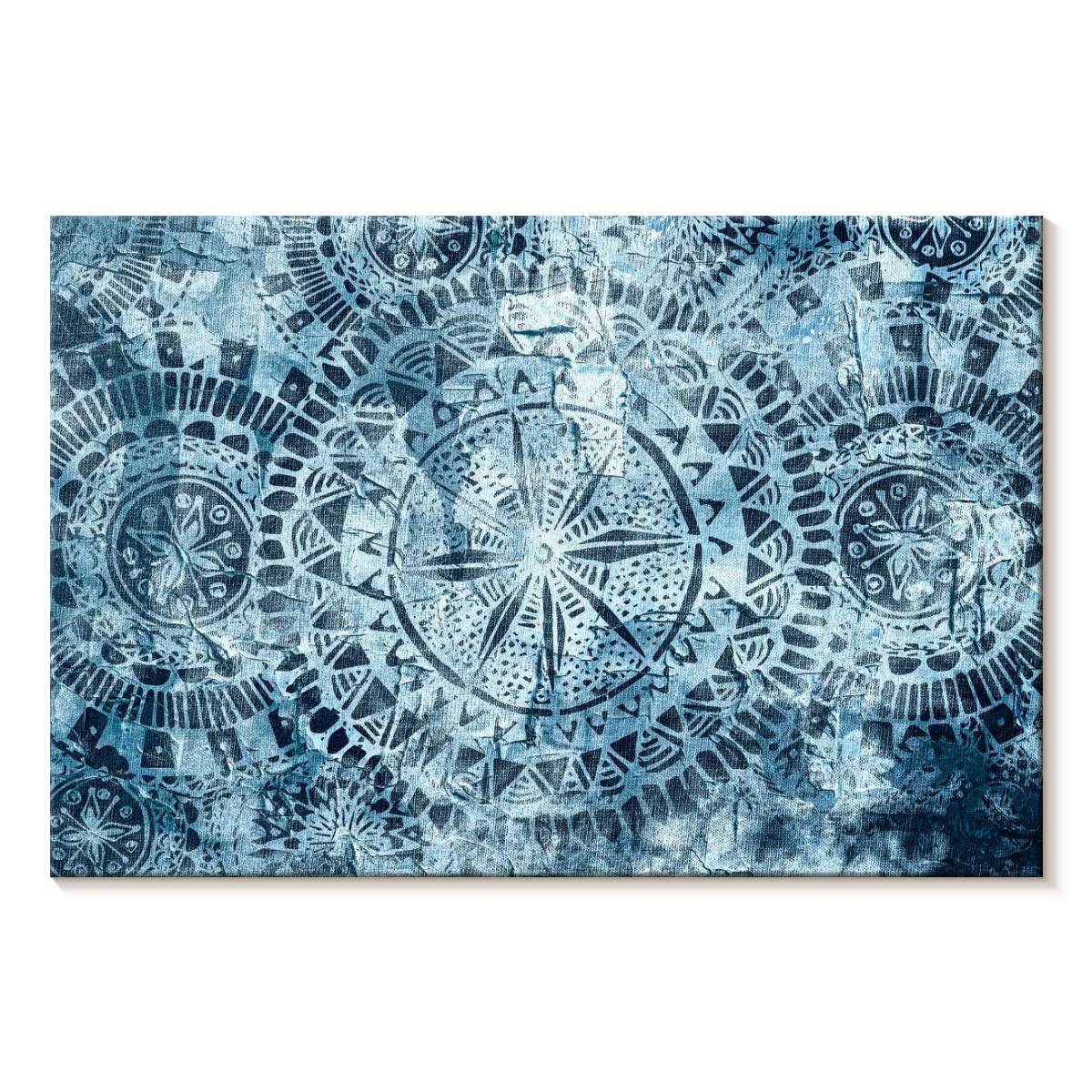 Elephant Stock Tribal Blue Mandalas Wall Art - Horizontal Canvas Wall ...