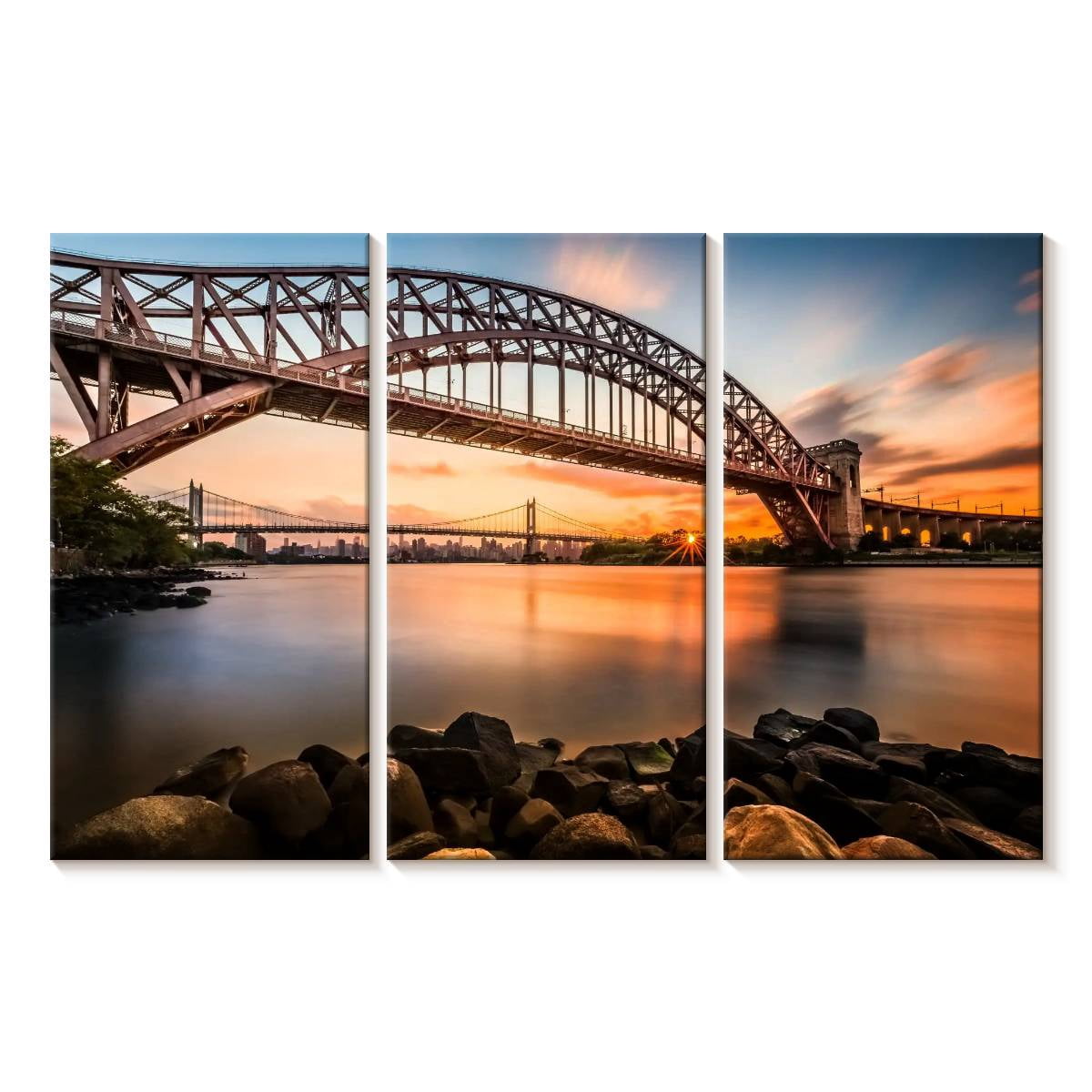 Elephant Stock Triboro Bridge At Sunset Wall Art - Horizontal Multi ...