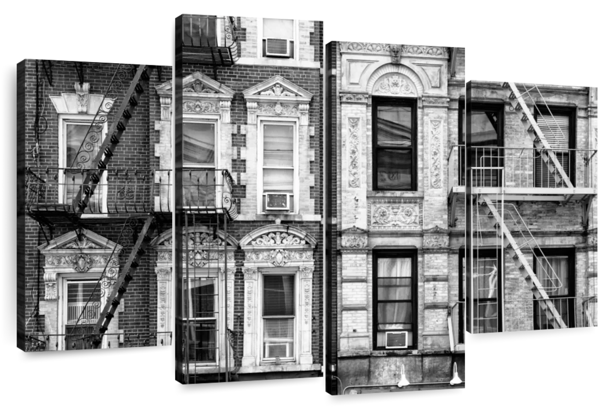 Elephant Stock Two Fire Escape Stairs Wall Art - Horizontal Multi Panel ...