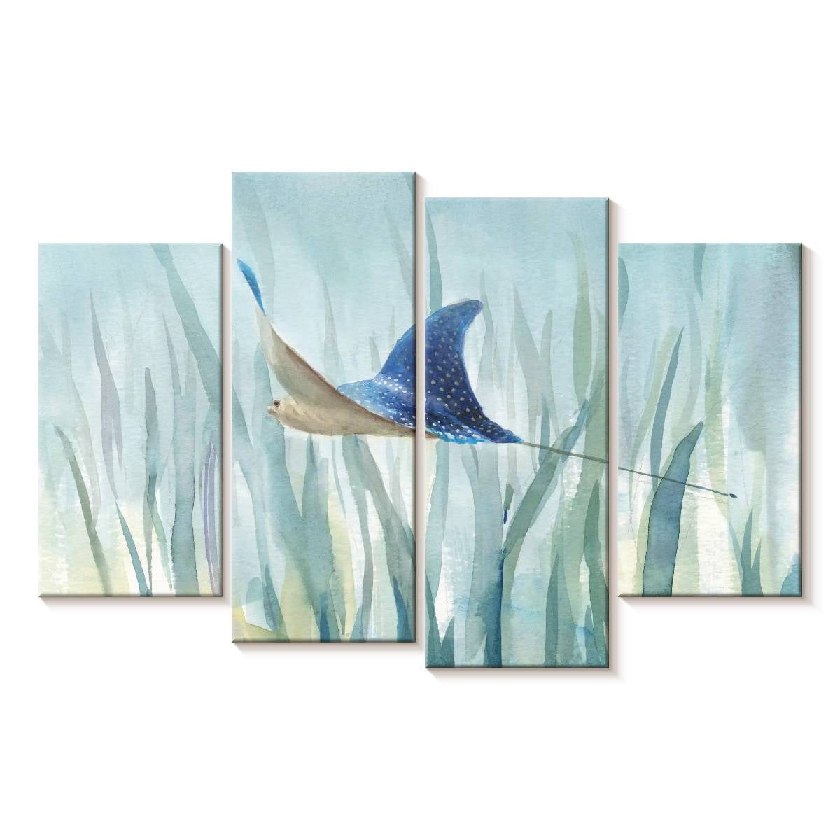 Elephant Stock Undersea Ray Wall Art - Horizontal Multi Panel Canvas ...